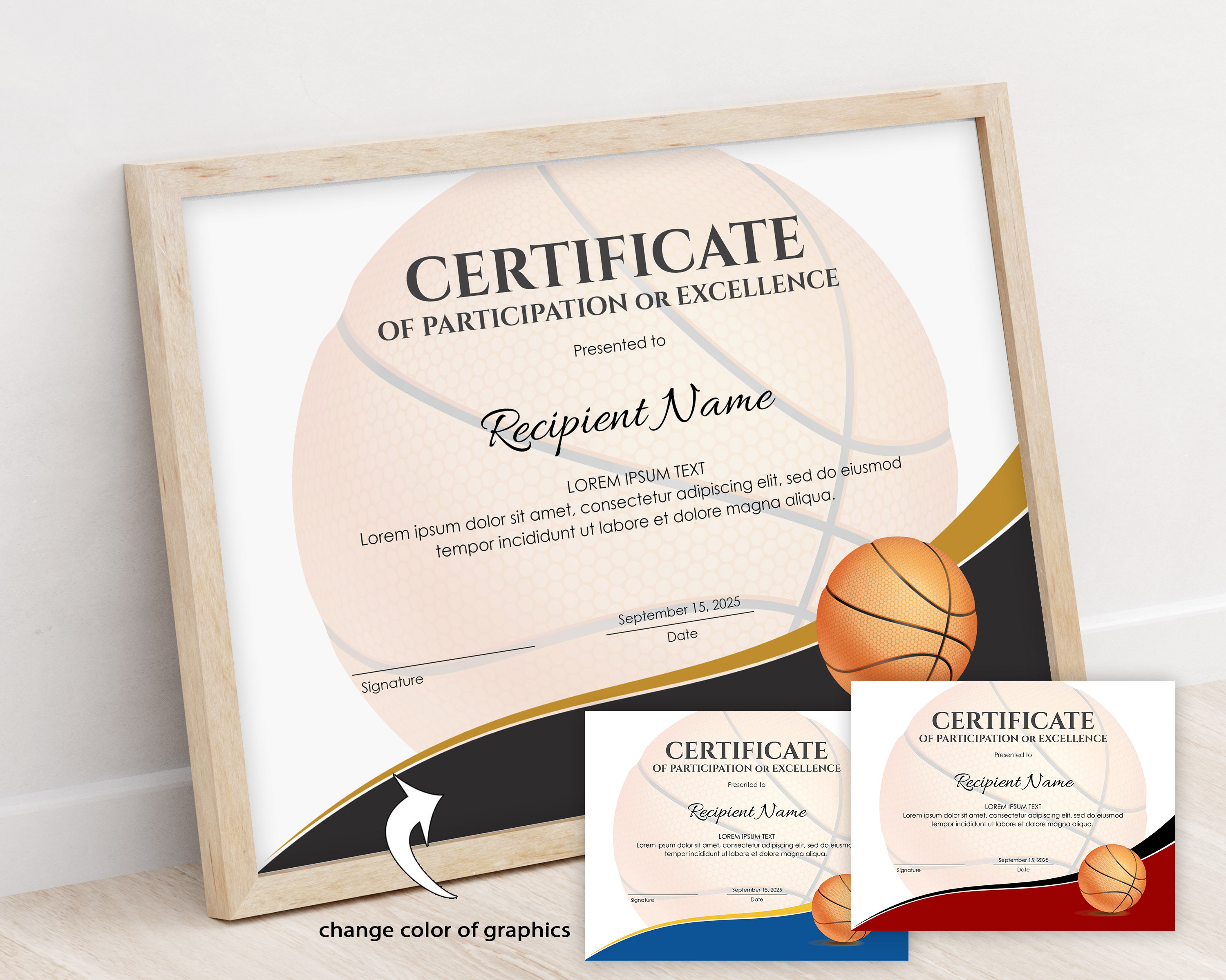 Editable Basketball Certificate Template Sports Certificate - Etsy