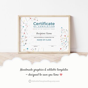 Editable STEM Certificate of Completion Template Modern Science Design ...