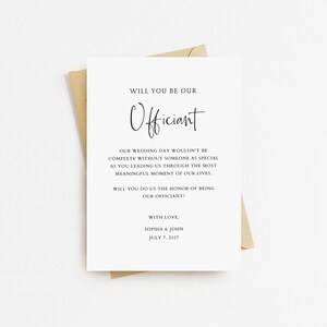 Wedding Officiant Proposal Card, Will You Marry Us Printable Card ...