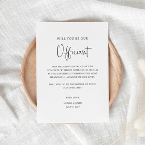 Wedding Officiant Proposal Card, Will You Marry Us Printable Card ...