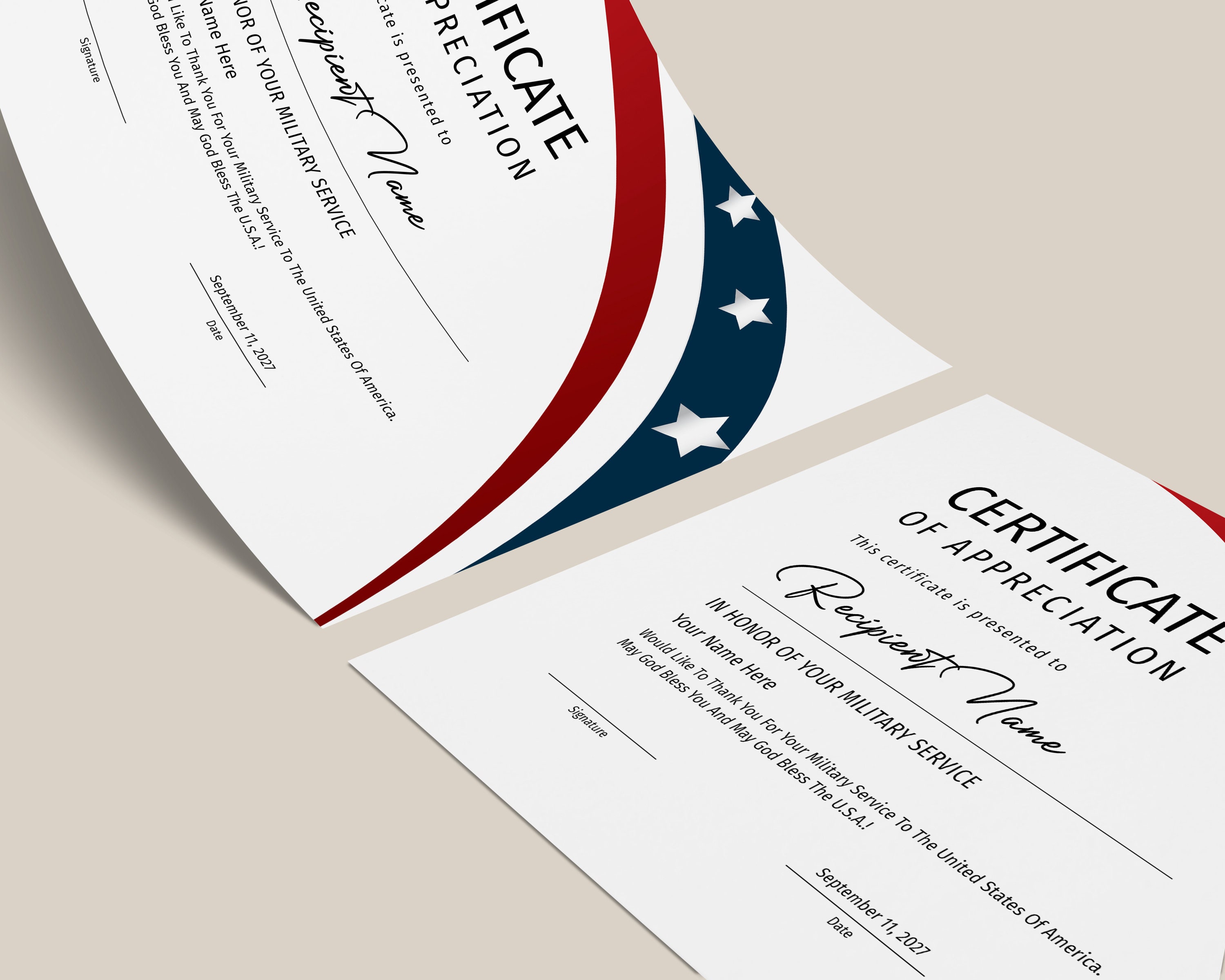 Military Certificate Templates