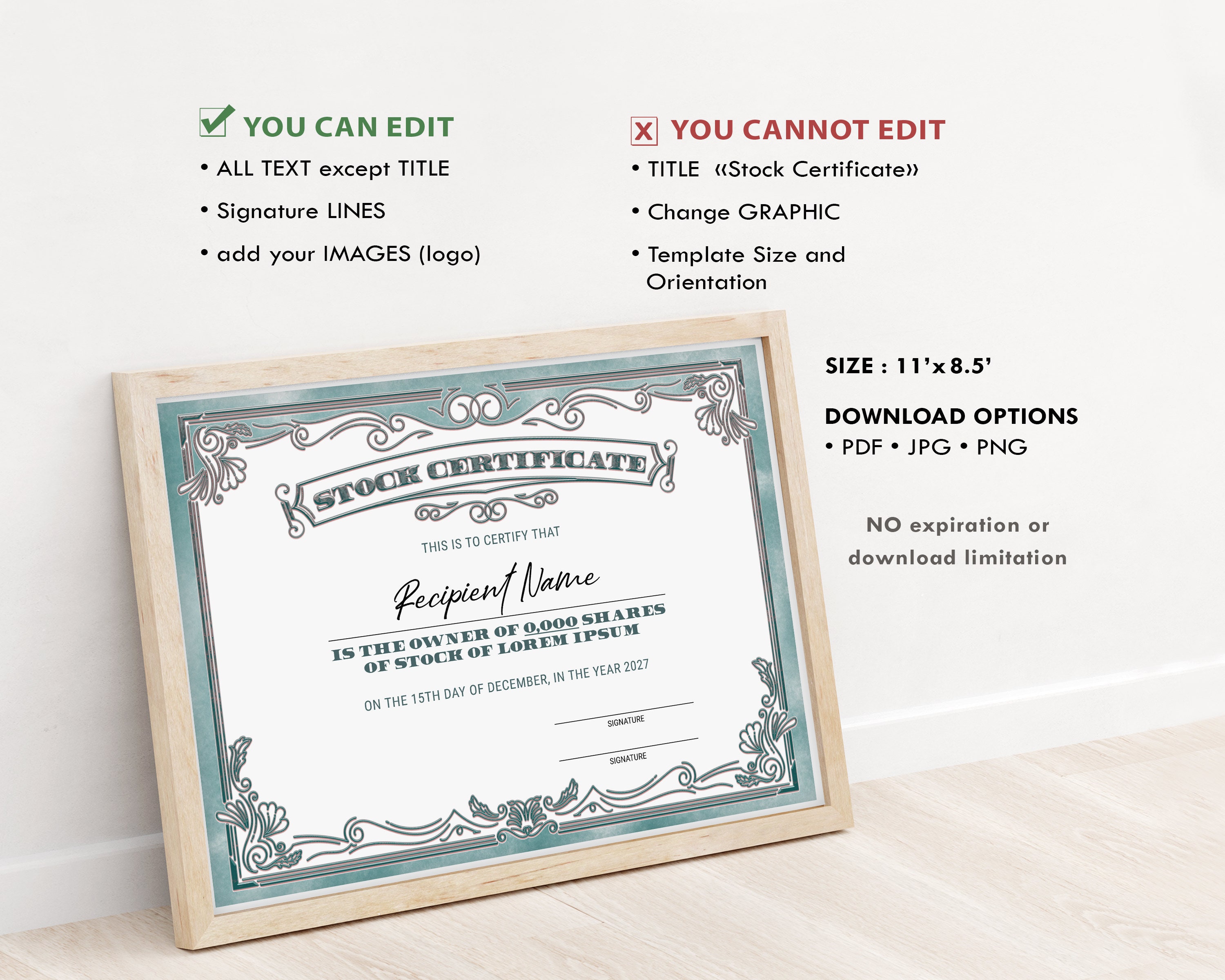 Stock Certificate Template Pdf