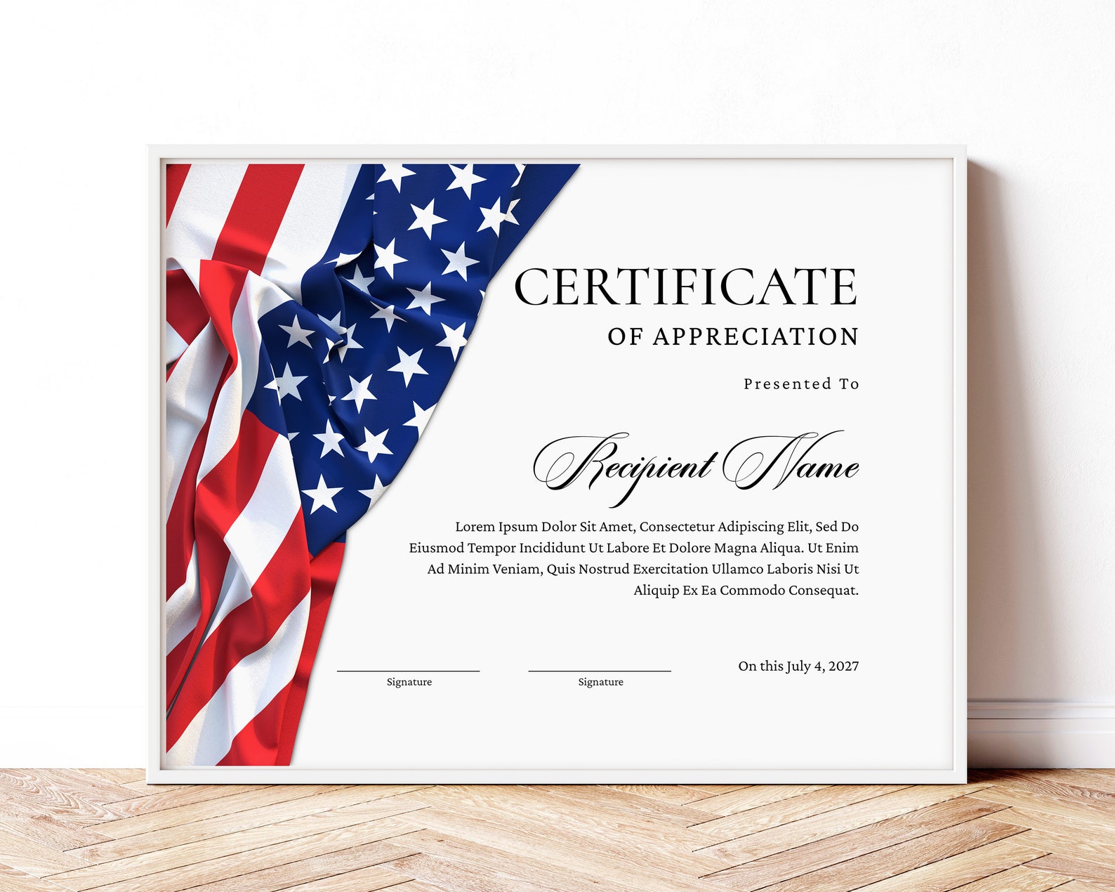 Veteran's Certificate of Appreciation Template, Editable Certificate ...