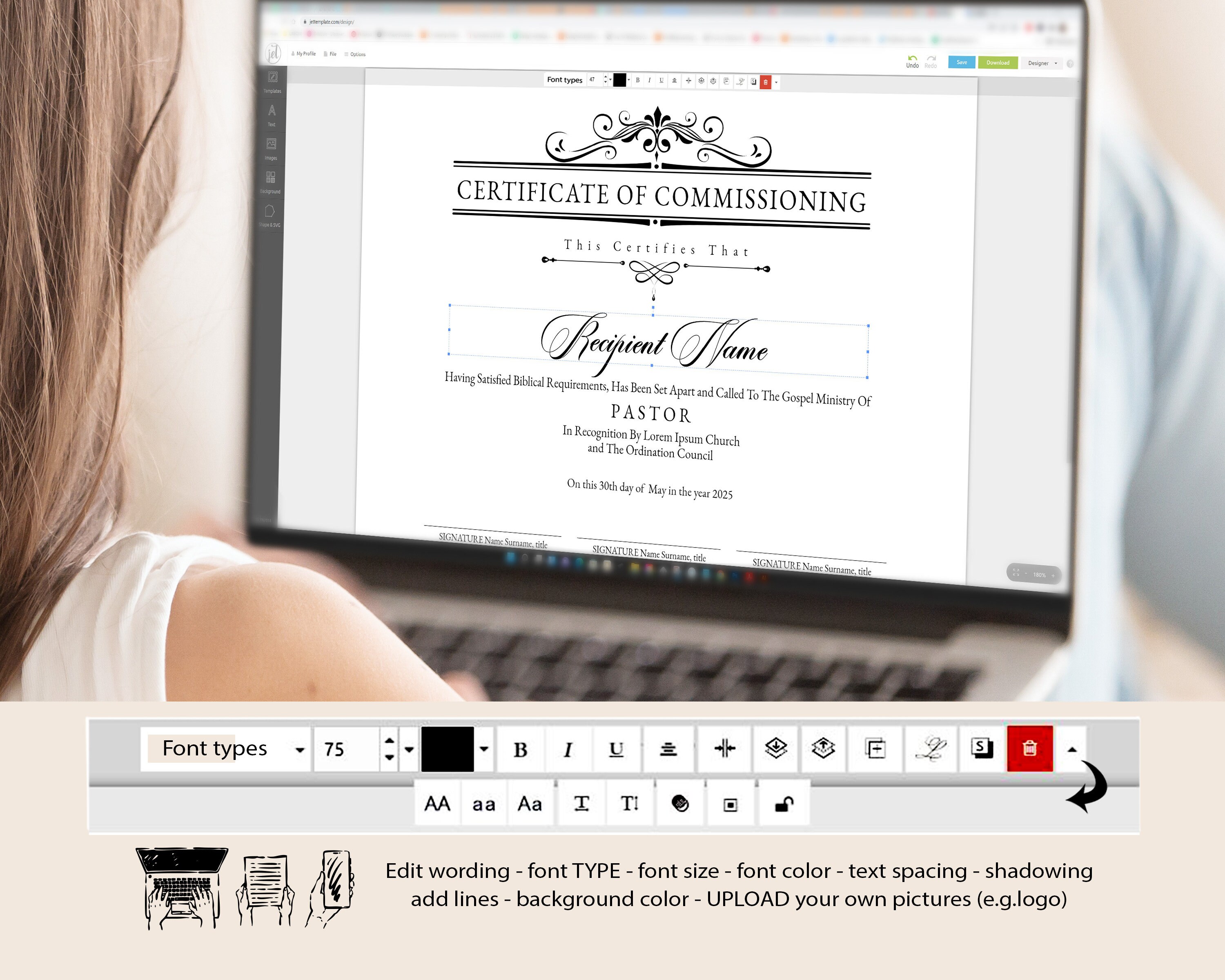 Editable Certificate of Commissioning Printable Commissioning - Etsy