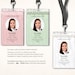 Editable Circle Photo ID Card Template, Printable ID Badge, Easy to Use ...
