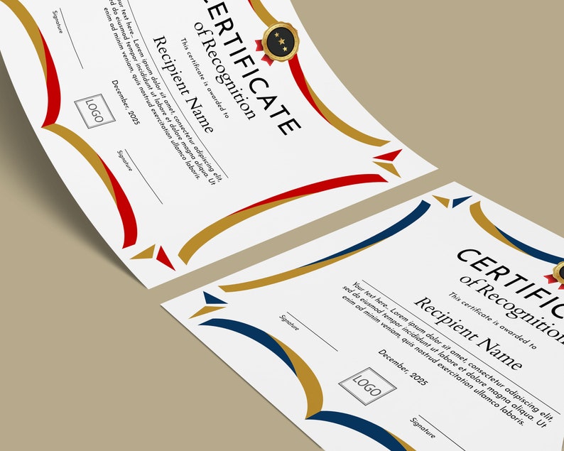 Employee Recognition Certificate Template, Editable Certificate of ...