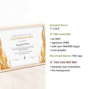 Confirmation Certificate Template, Editable Certificate Receiving the ...