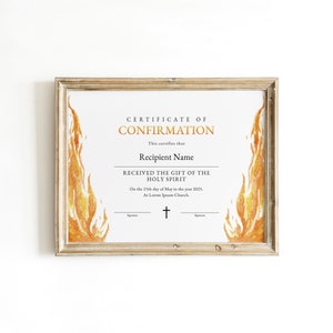 Confirmation Certificate Template, Editable Certificate Receiving the ...