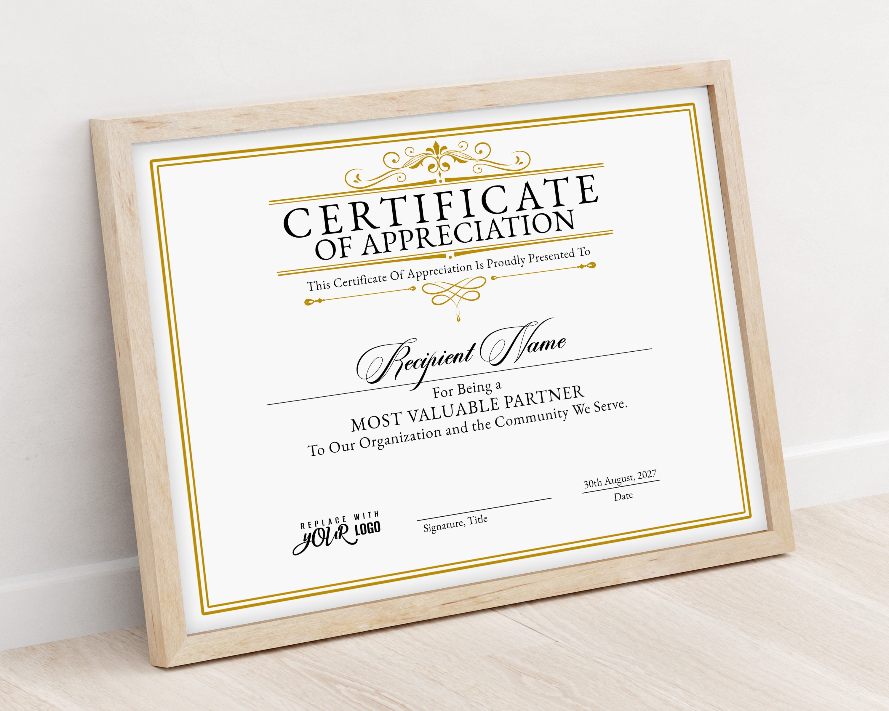 Certificate of Appreciation Editable Printable Appreciation - Etsy