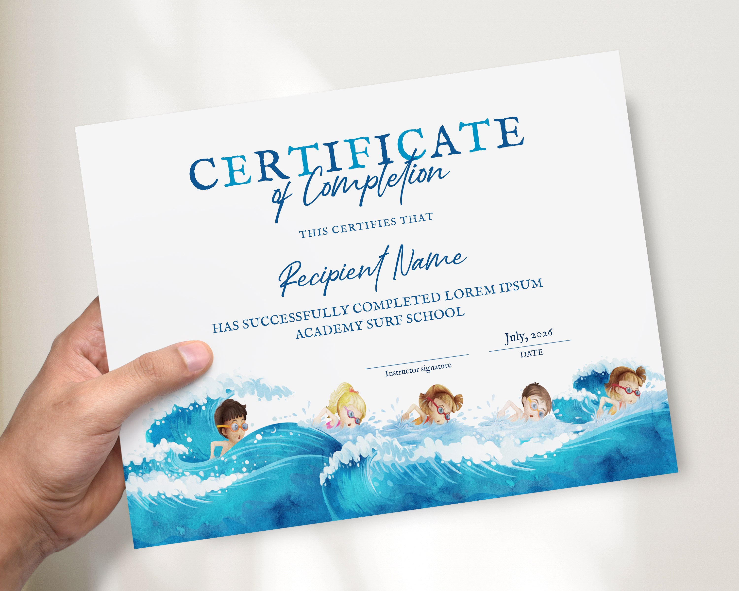 Swimming Certificates Templates
