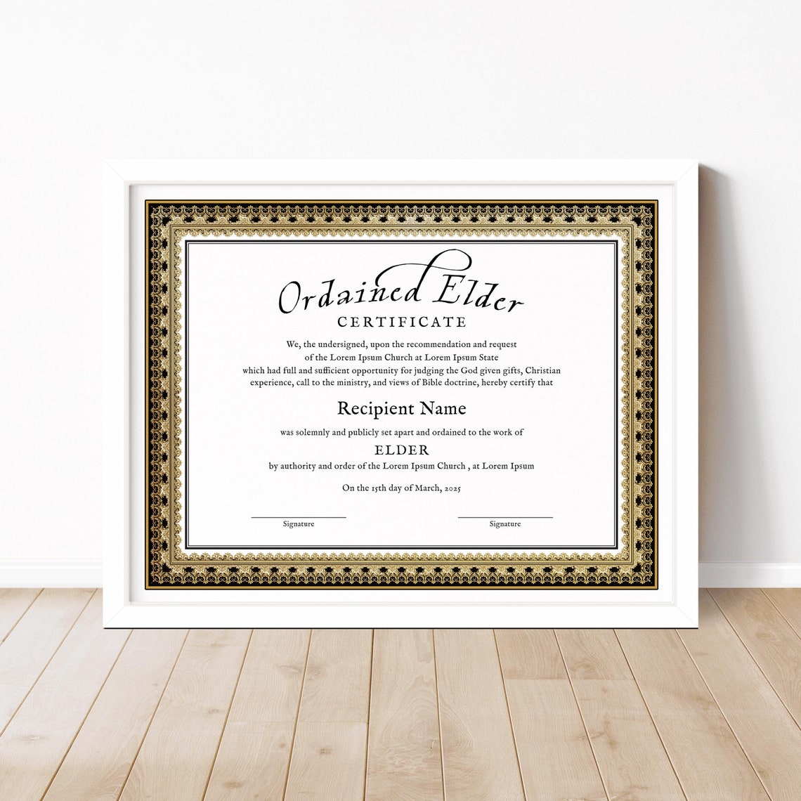 Editable Ordained Elder Certificate Template Printable Vintage Luxury ...