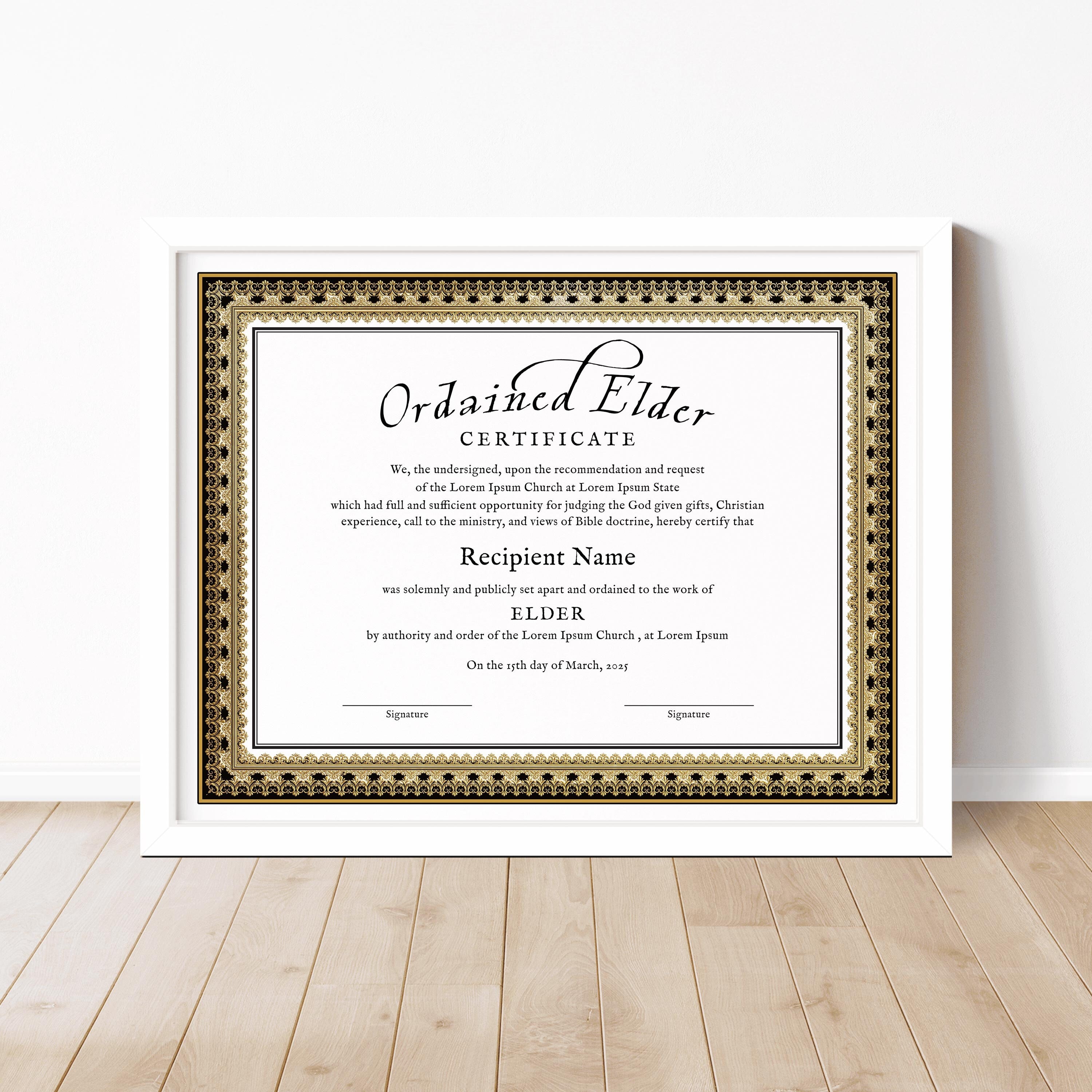 Elder Ordination Certificate Template Certificate Ordination