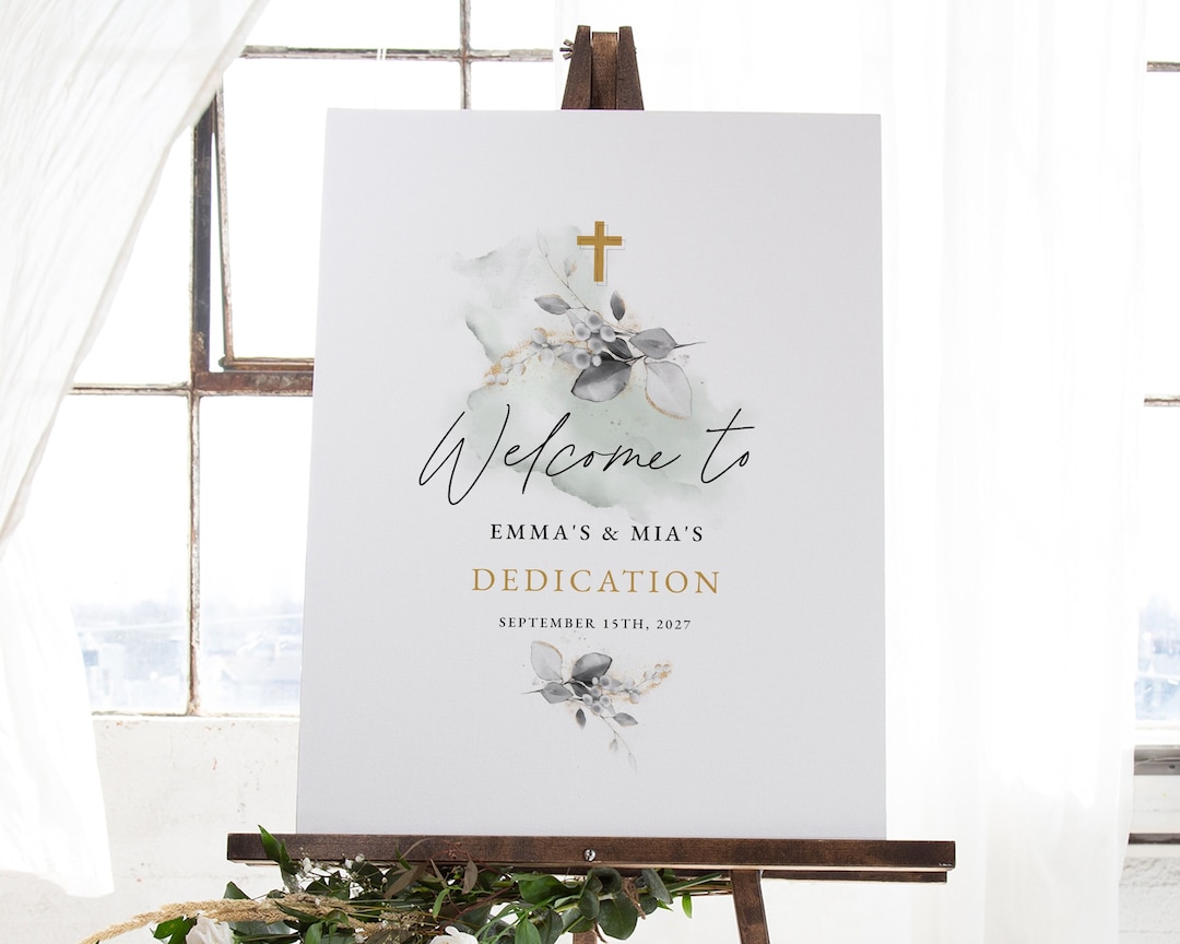Dedication Welcome Sign Template, Printable Large Baptism Sign, Custom ...