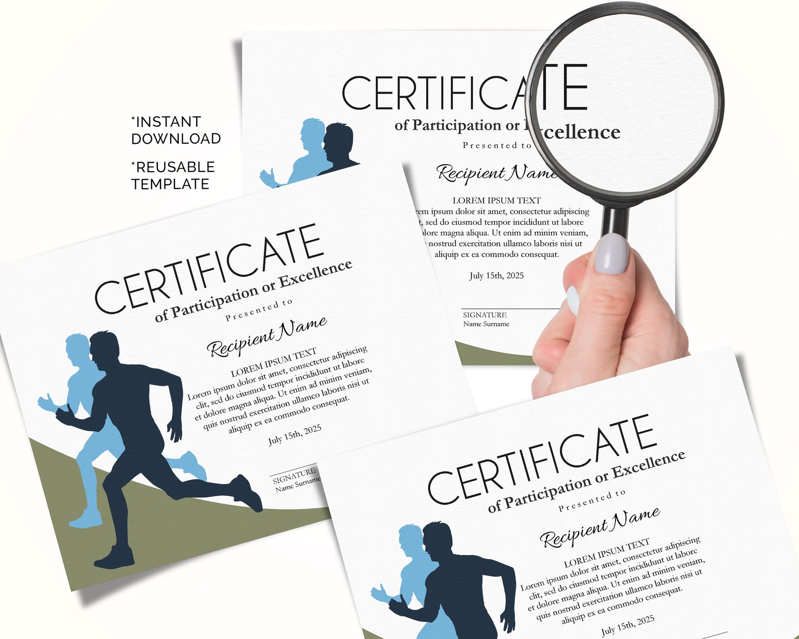 Editable Running Certificate Award Template Sports | Etsy