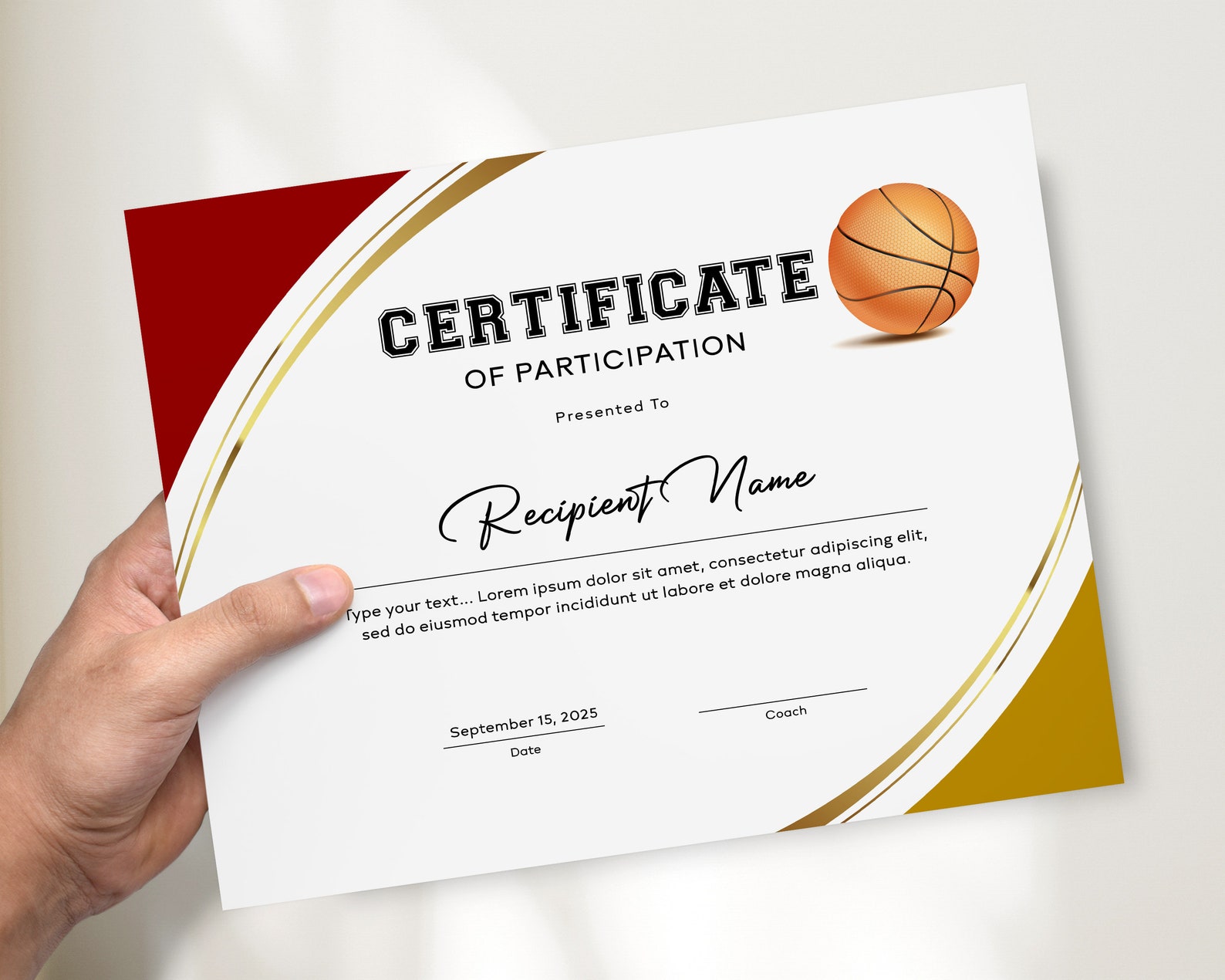 Editable Basketball Certificate Template Sports Basketball - Etsy
