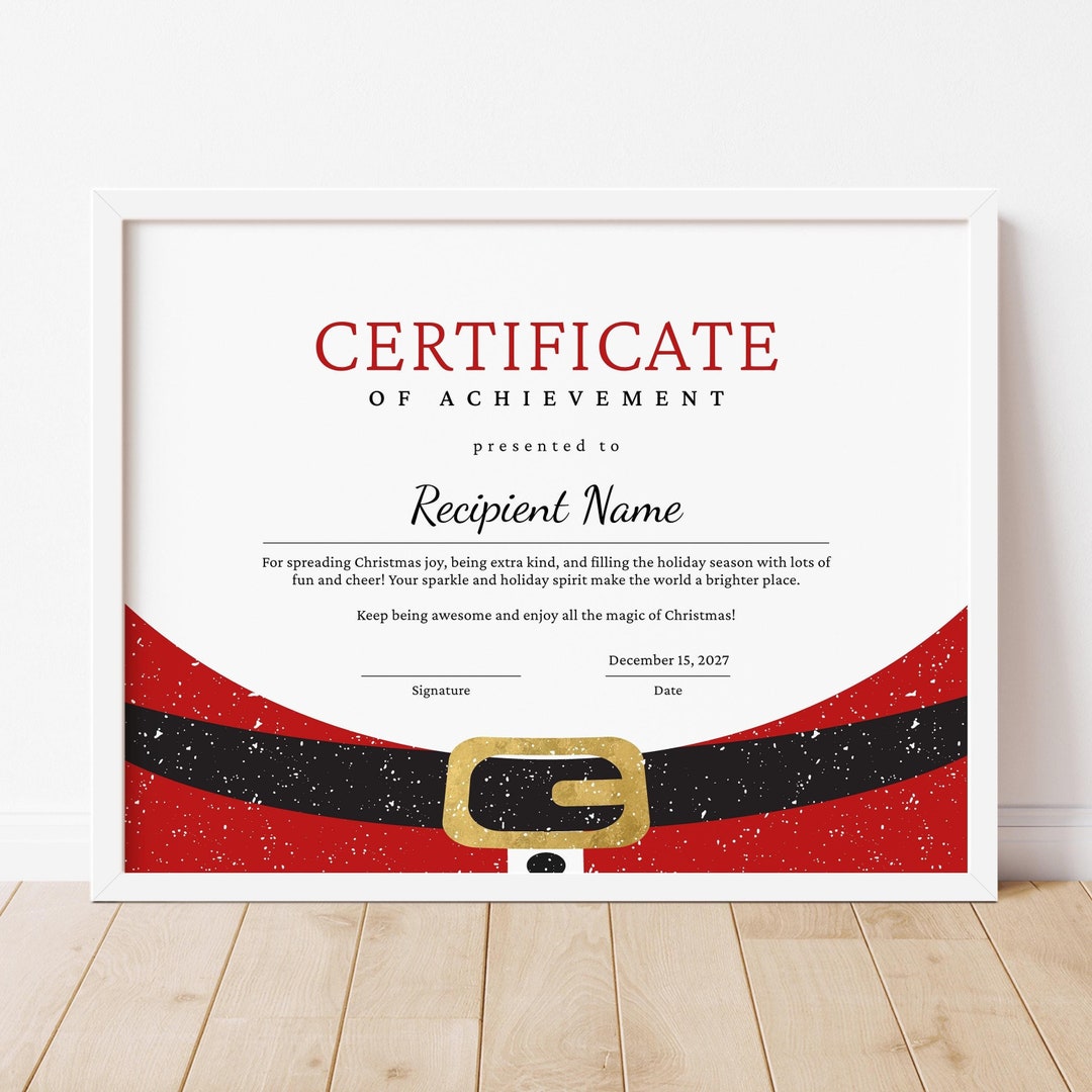 Editable Santa Certificate Template Holiday Award Certificates ...