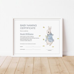 Editable Baby Naming Certificate Template Printable Certificate of ...
