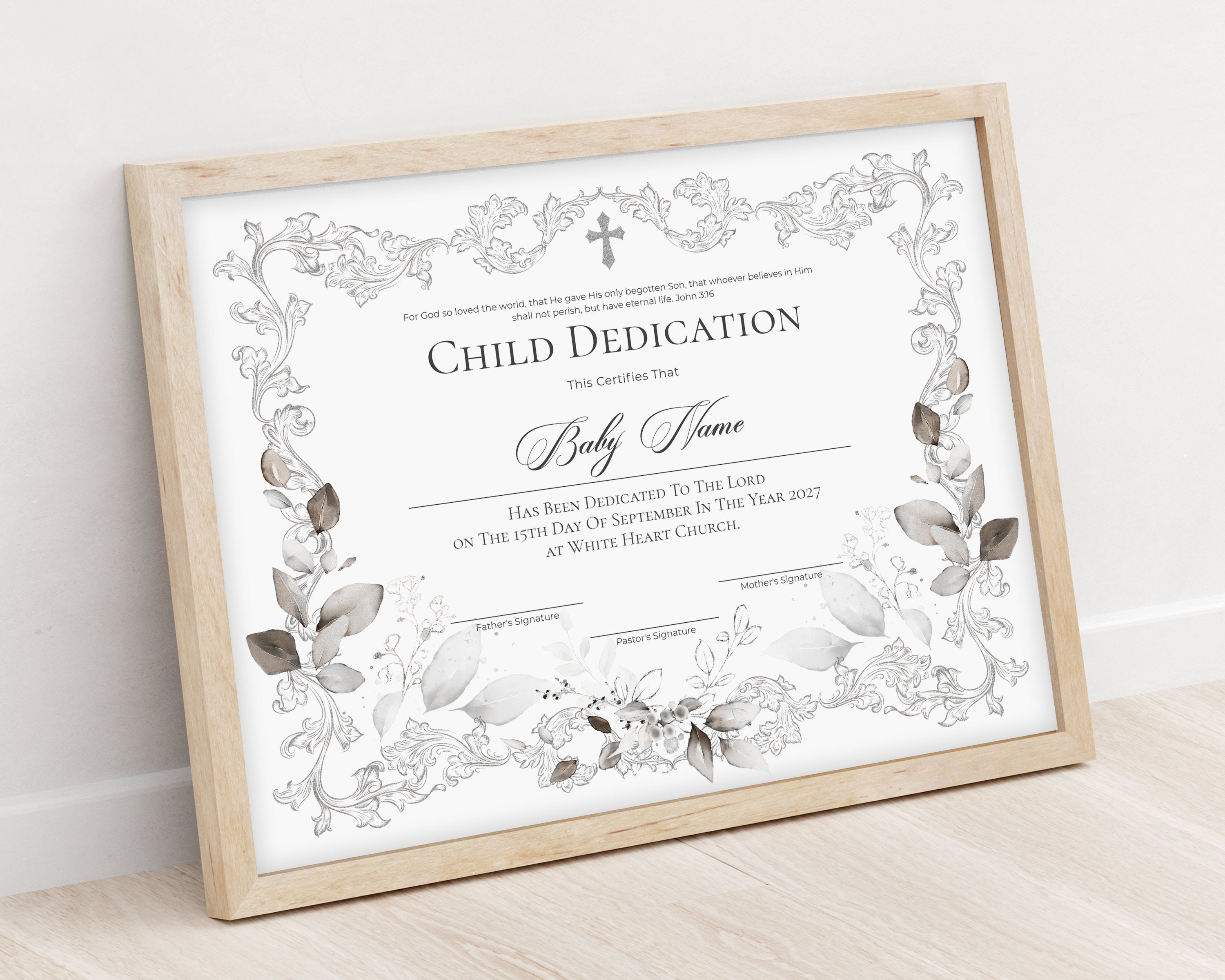 Child Dedication Certificate Baby Dedication Certificate - Etsy