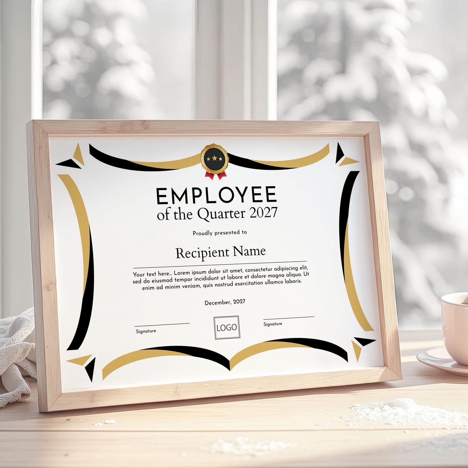 Editable Employee of the Quarter, Printable Employee Awards, Gift ...