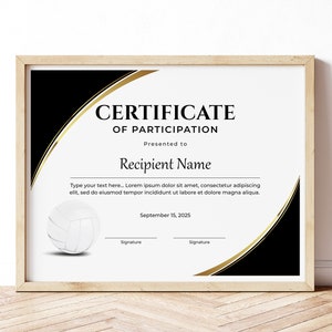 EDITABLE Volleyball Awards Certificate Template, Printable Sports ...