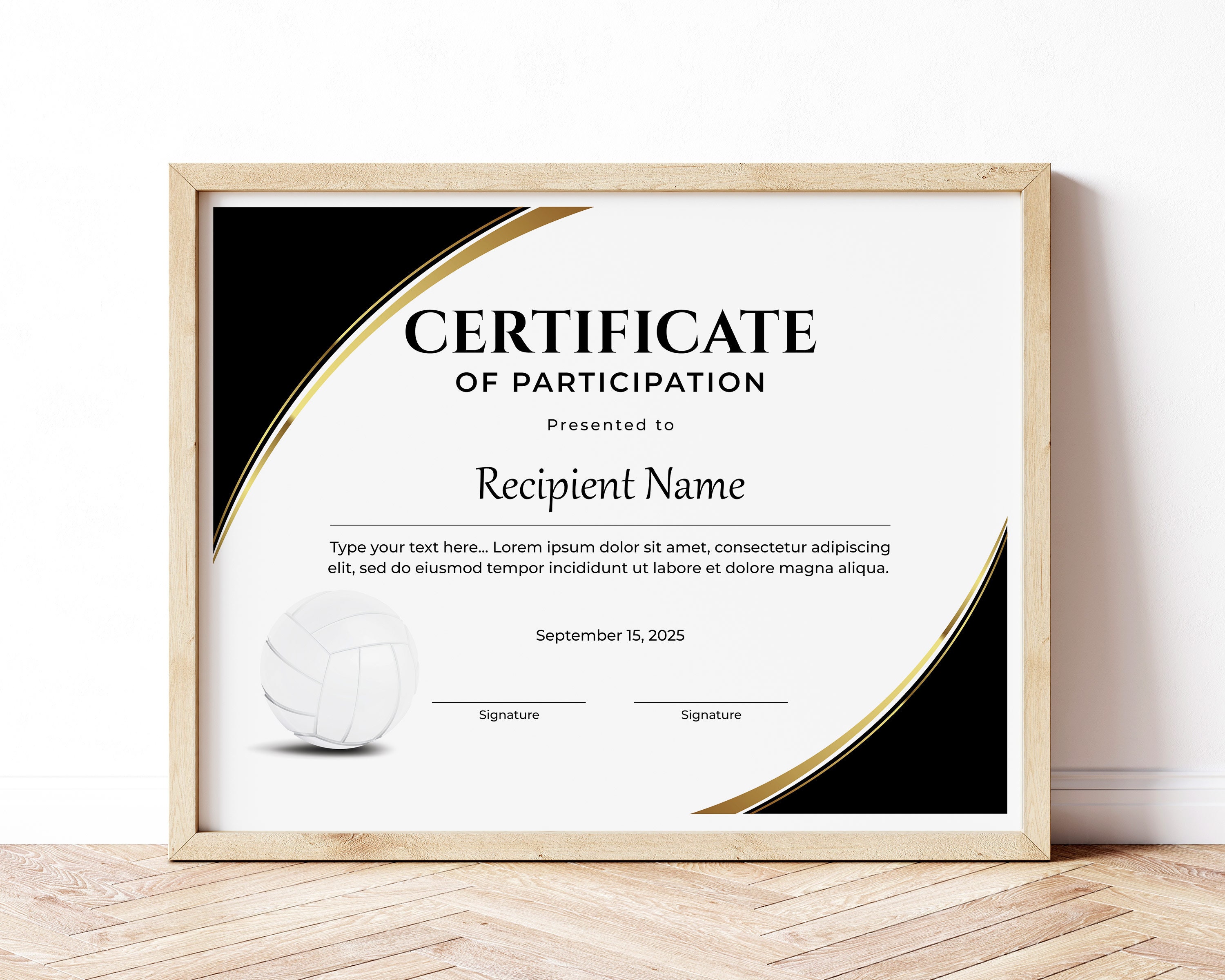 Volleyball Certificate Templates