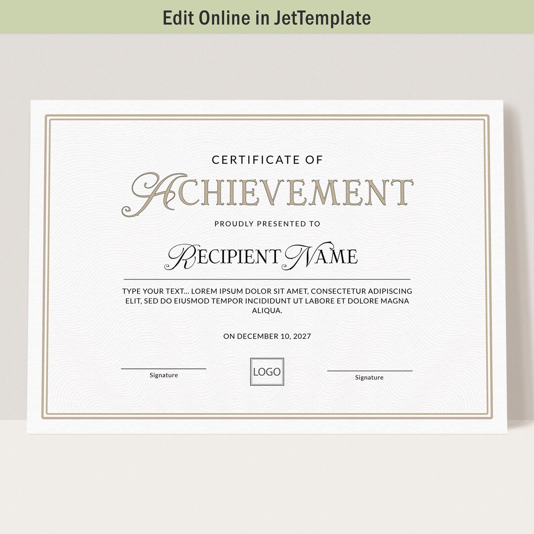 Modelo de Certificado de Mérito Editável, Certificado de Premiação por ...