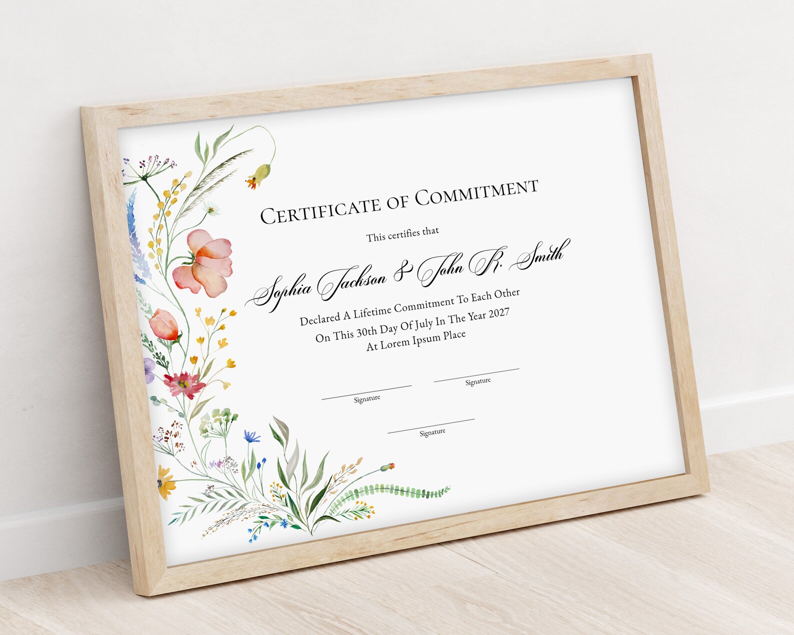 Editable Commitment Certificate Template Printable Marriage - Etsy