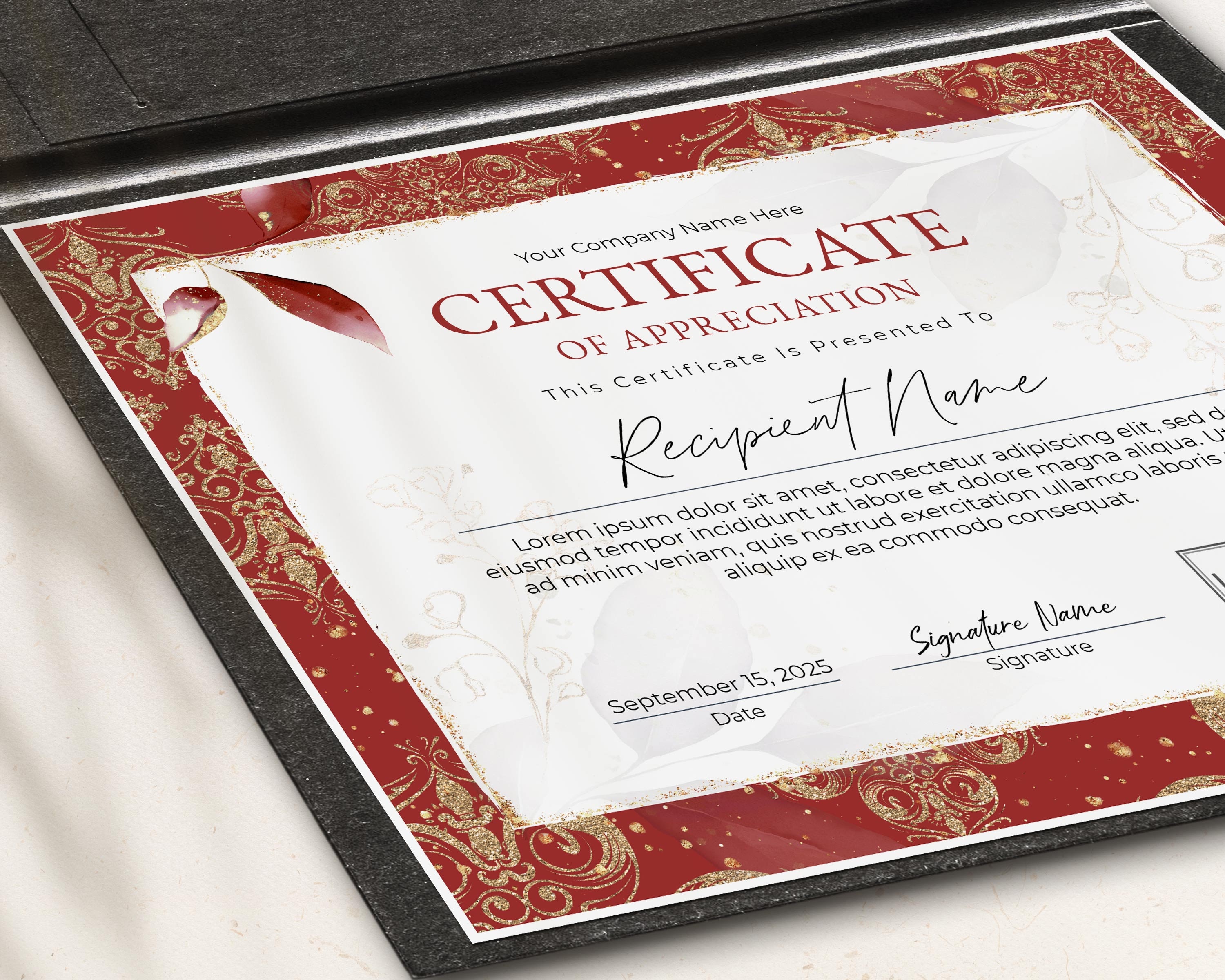 Festive Certificate of Appreciation Printable Gala - Etsy