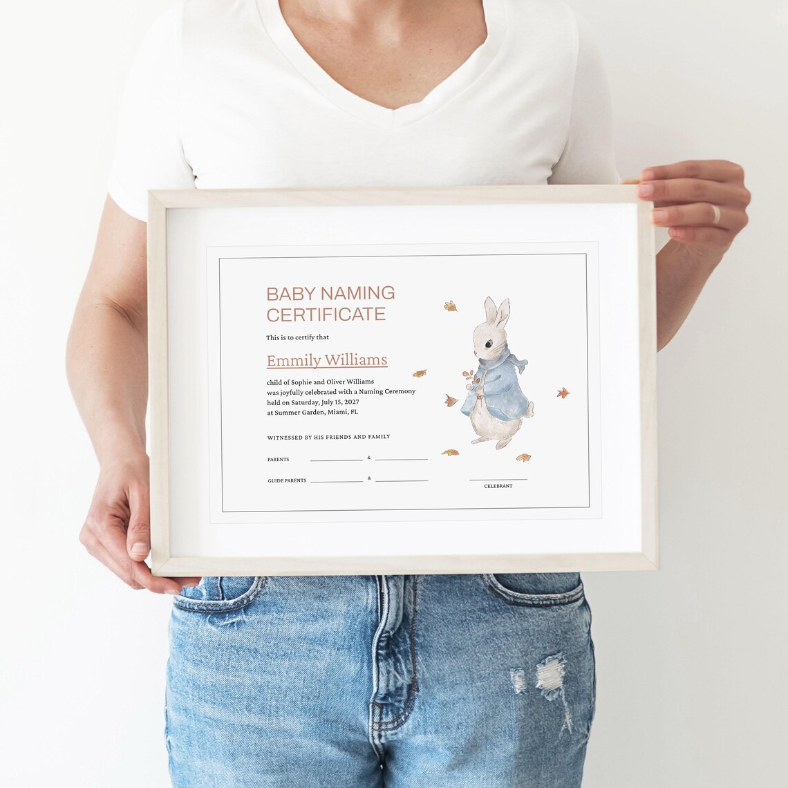 Editable Baby Naming Certificate Template Printable Certificate of ...