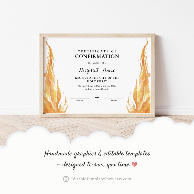 Confirmation Certificate Template, Editable Certificate Receiving the ...