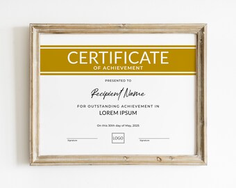 Printable Achievement Gift Certificate Canva Template, Customized ...
