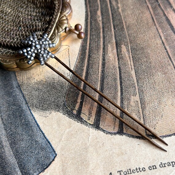 Antique cut steel Maltese cross hat pin lapel pin art… - Gem