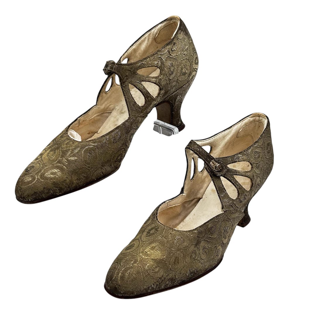 Antique 1920’s Gold Lame’ Brocade Shoes Louis Shoes - Etsy