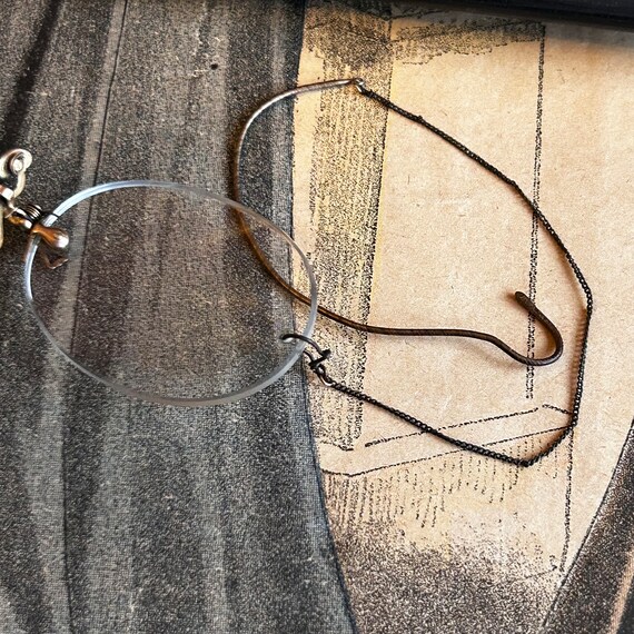 Antique Pince nez spectacles with ear wire reading gl… - Gem