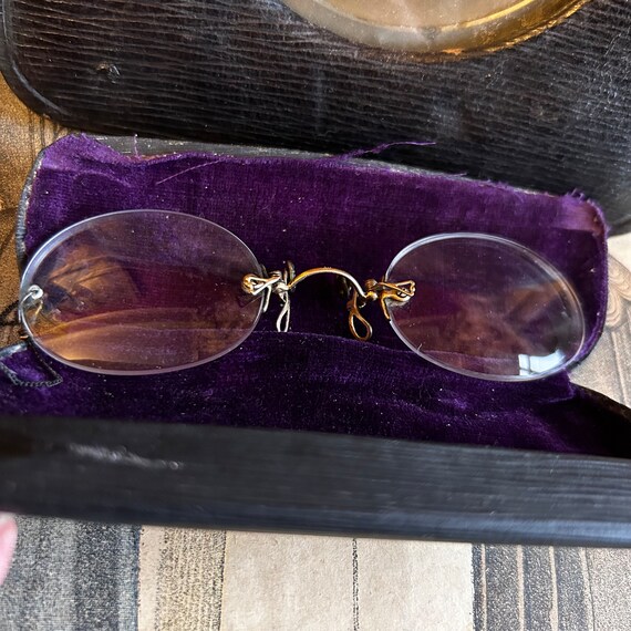 Antique Pince nez spectacles with ear wire reading gl… - Gem