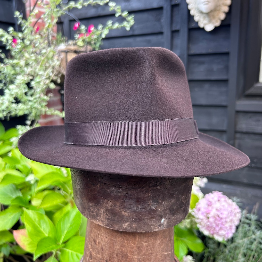 Vintage Brown Trilby G A Dunn & Co 54cm - Etsy