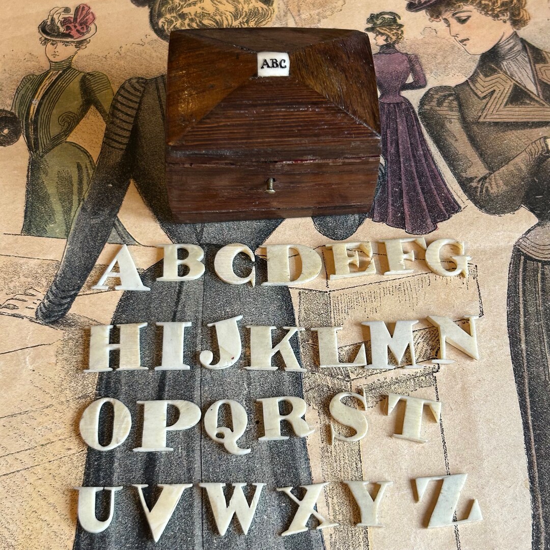 A 19th Century Miniature Wooden Casket With A.B.C Inset to Top ...