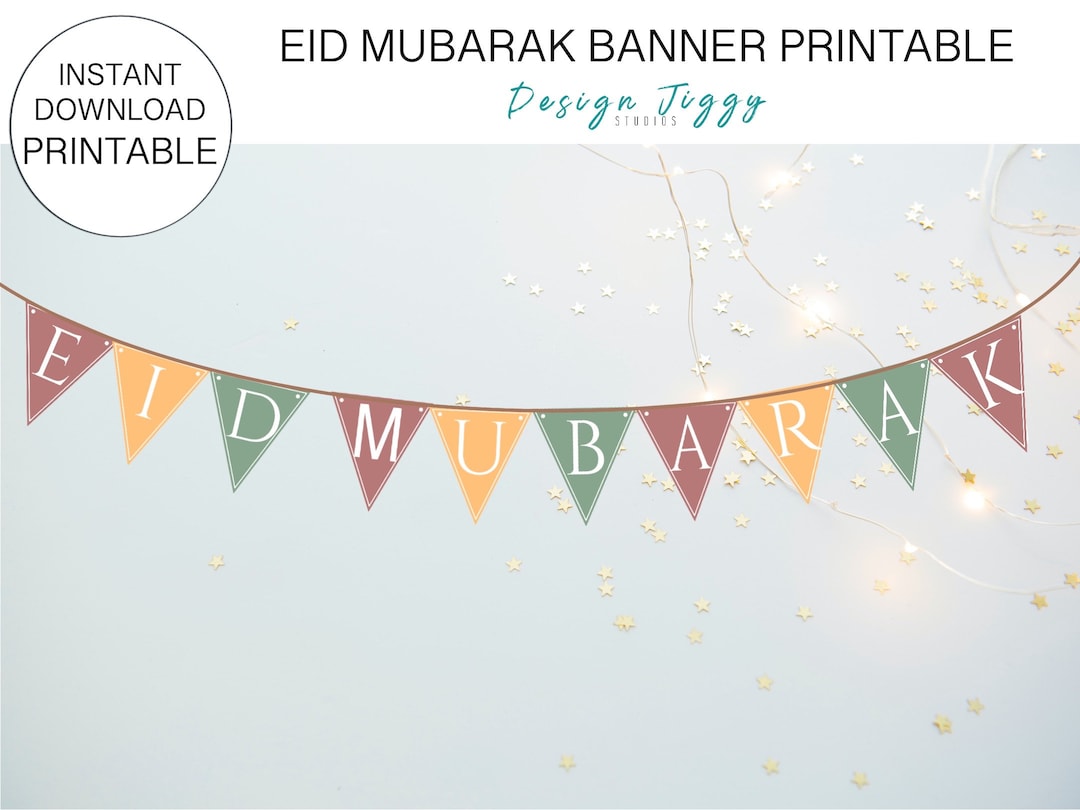 Eid Mubarak Banner | Printable | PDF | Instant Download | Eid ...