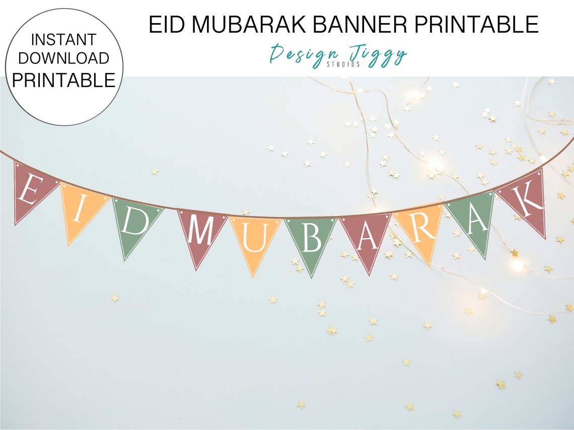 Eid Mubarak Banner | Printable | PDF | Instant Download | Eid ...