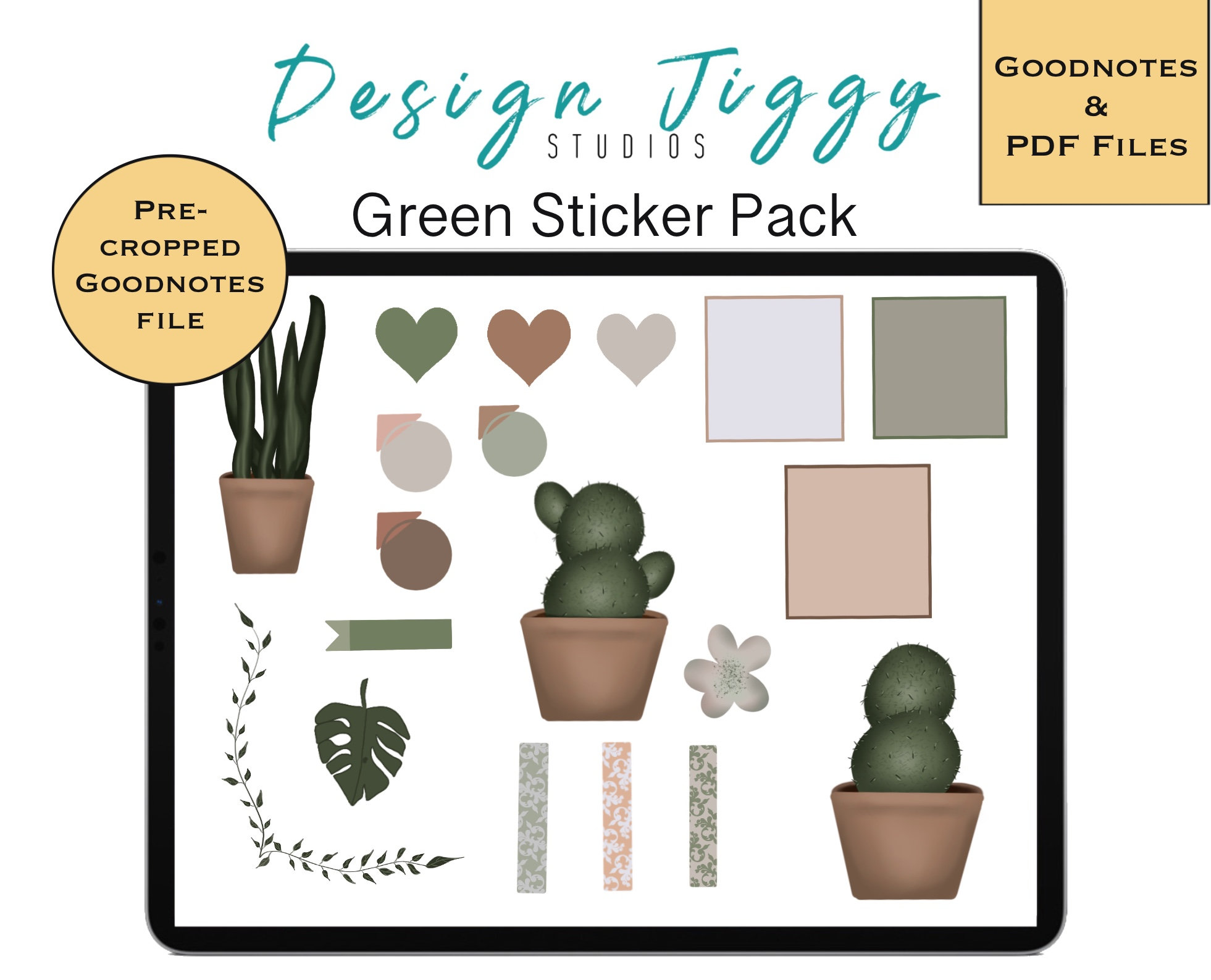 Plant Digital Stickers by Design Jiggy Studios Planner Pre-cropped ...