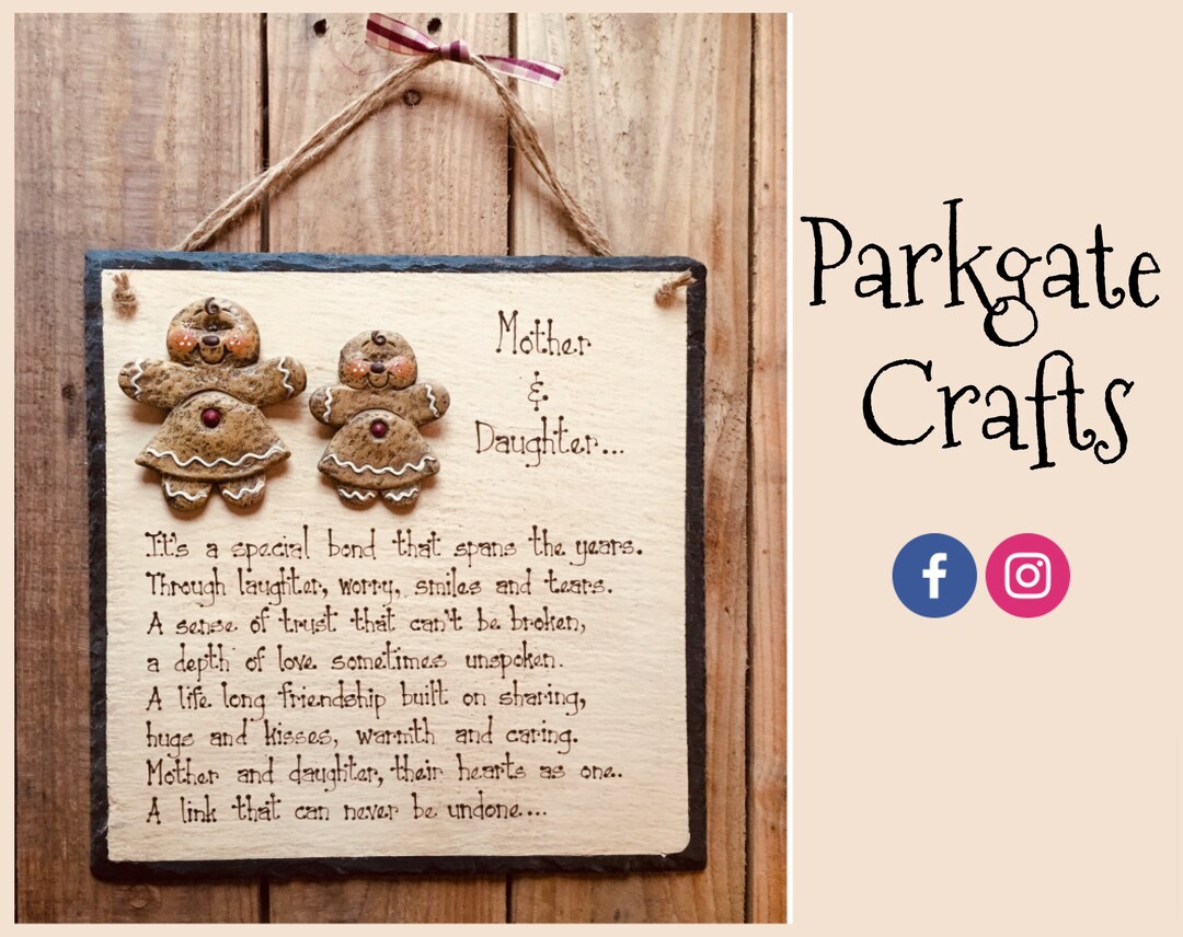 Mother & Daughter Mum Poem Slate Hanging Sign Personalise Your Own - Etsy