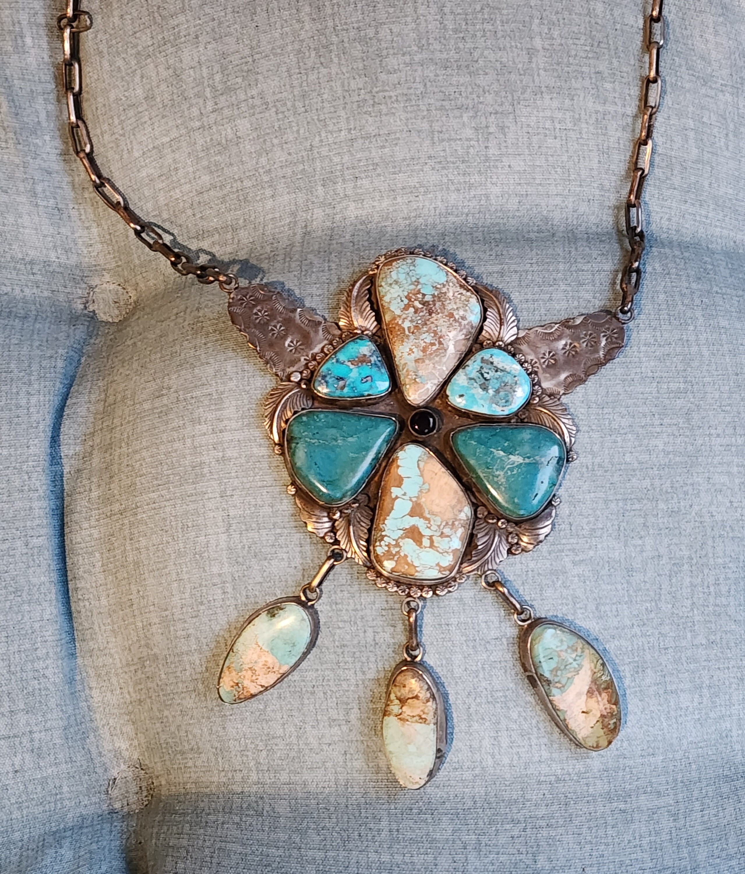 NATIVE AMERICAN Neckalce Lydia Begay NAVAJO Sterling Silver Signed One ...