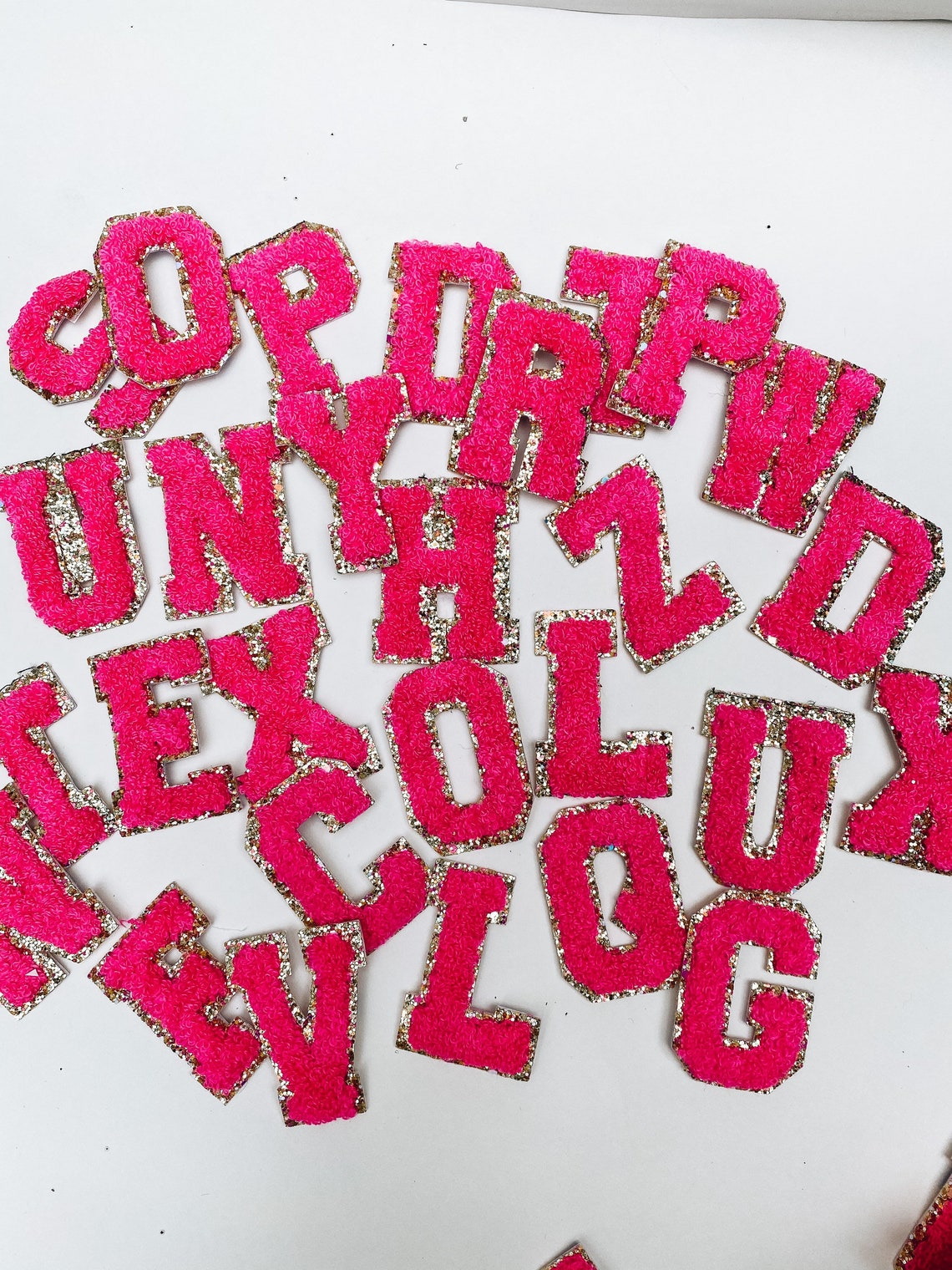 Glitter Varsity Chenille Adhesive Letter Patches | Etsy