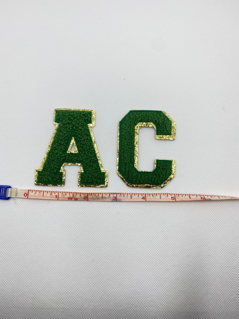 IRON-ON Glitter Chenille Varsity Letter Patches - Etsy