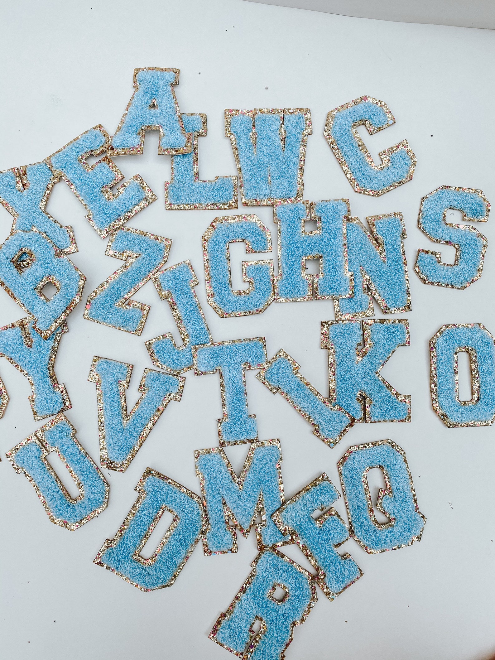 Glitter Varsity Chenille Adhesive Letter Patches | Etsy