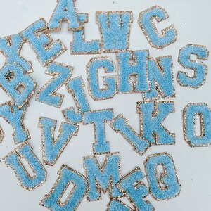 Glitter Varsity Chenille Adhesive Letter Patches | Etsy