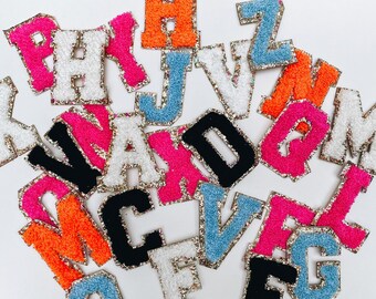 Glitter Letter Patches - Etsy
