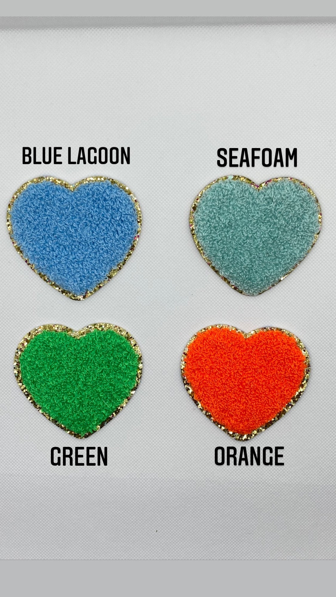 Glitter Varsity Heart Adhesive Patch | Etsy