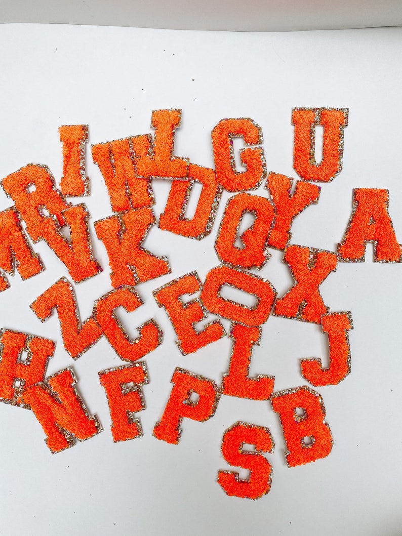 Glitter Varsity Chenille Adhesive Letter Patches - Etsy