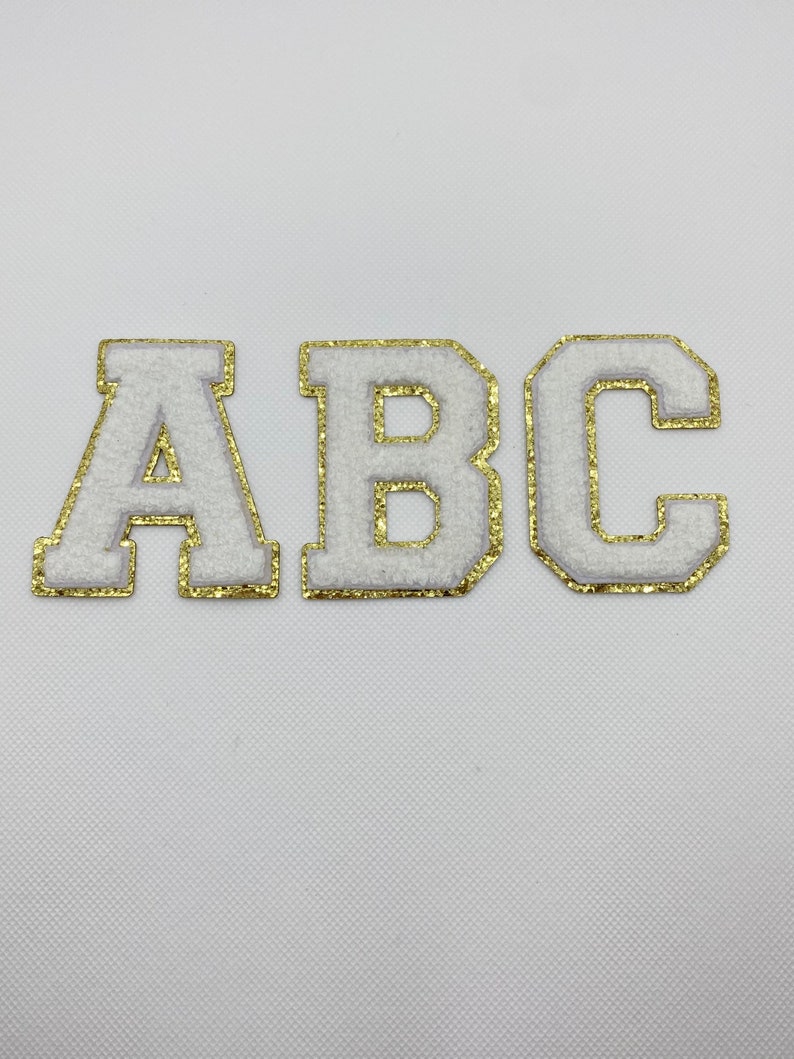 IRON-ON Glitter Chenille Varsity Letter Patches - Etsy